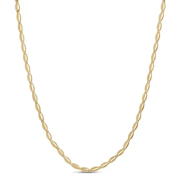 TOSCANO 14k Yellow Gold 18-inch Oval Bead Necklace - Yg