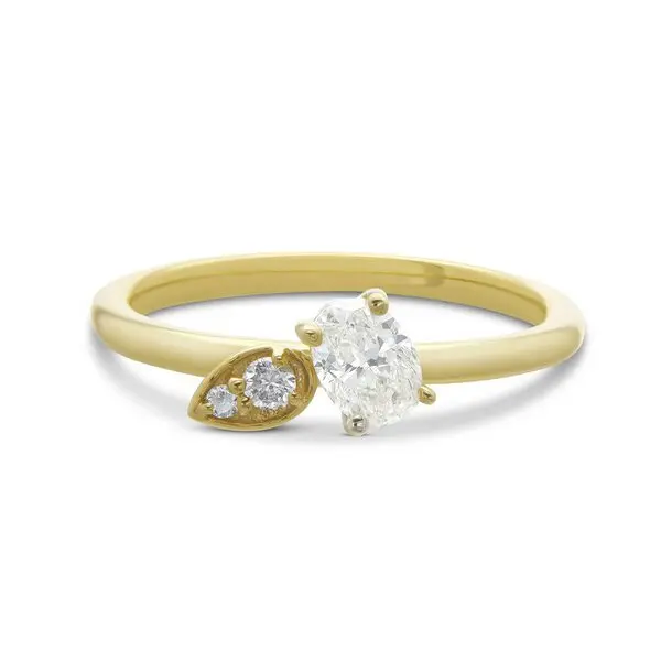 Benbridge Oval And Round Diamond Ring In 14k Yellow Gold - Not Applicable