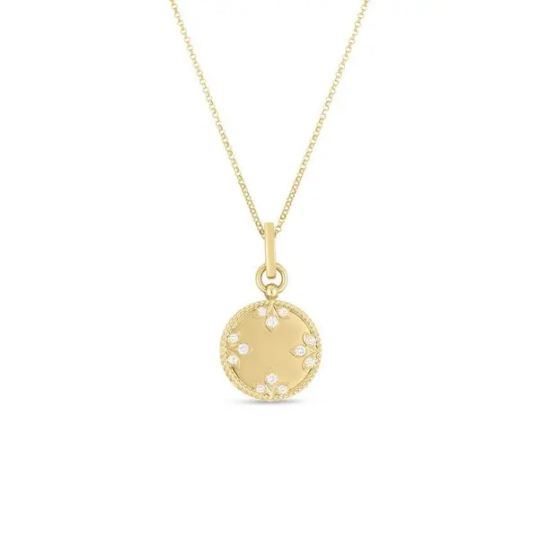 Roberto Coin Medallion Diamond Necklace - Yg