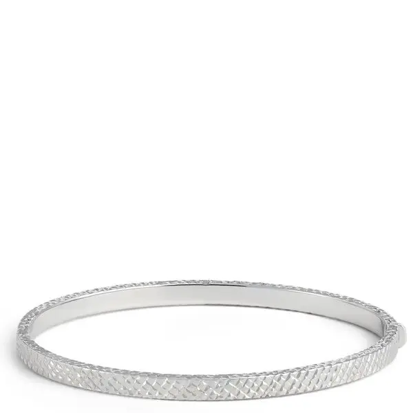TOSCANO 14k White Gold Oval Diamond Cut Bracelet - Wg