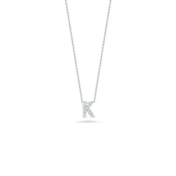 Roberto Coin 18k White Gold Diamond Love Letter “k” Necklace - Wg