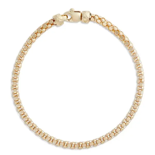 TOSCANO 7.5-inch Popcorn Link Bracelet 14k Yellow Gold - Yg