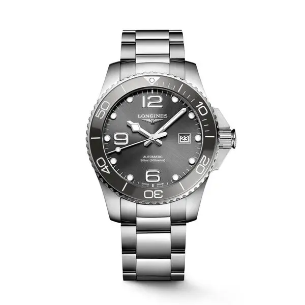 LONGINES Hydroconquest 43mm Sunray Gray Dial Watch - Stainless Steel