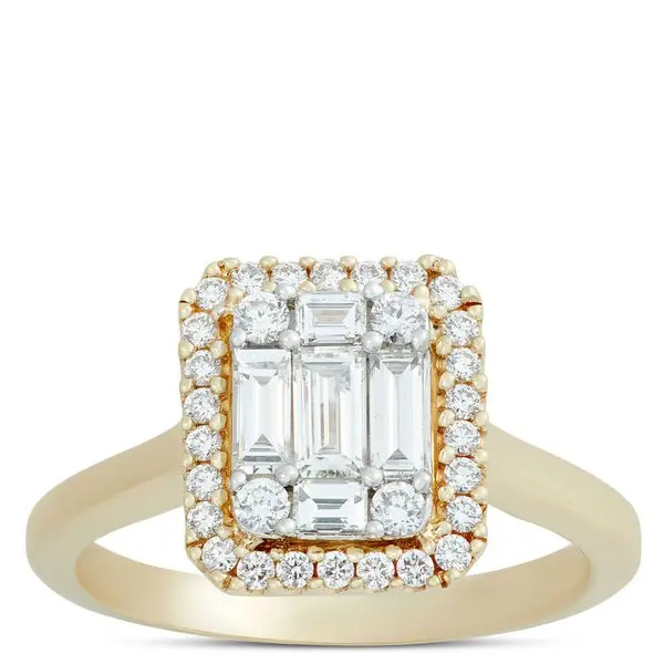 Benbridge Cluster Diamond Bridal Ring In 14k Yellow Gold - Tt
