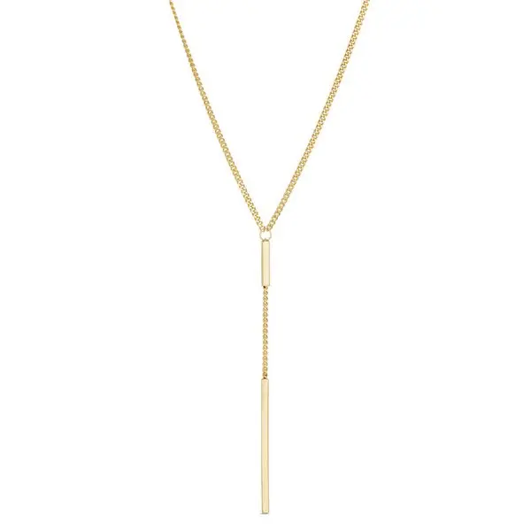 TOSCANO 14k Yellow Gold Double Bar 18-inch Necklace - Yg