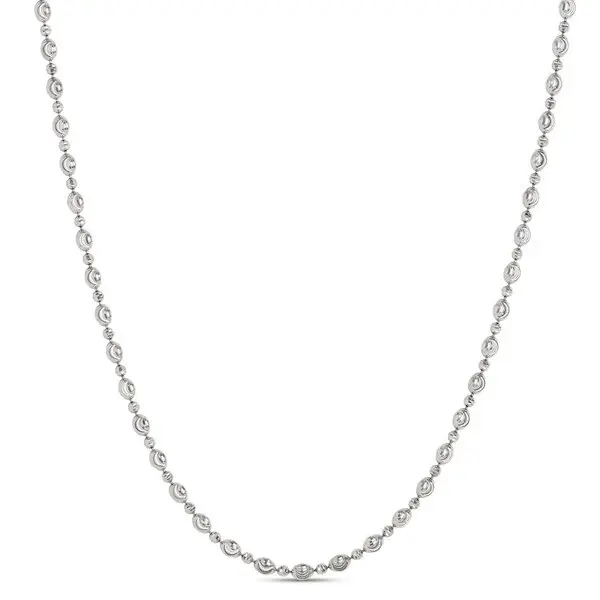 Benbridge Moon Cut Oval Bead Necklace - Wg