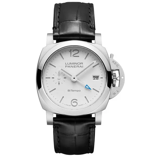 Panerai Luminor Quaranta Bitempo 40mm Watch - Stainless Steel
