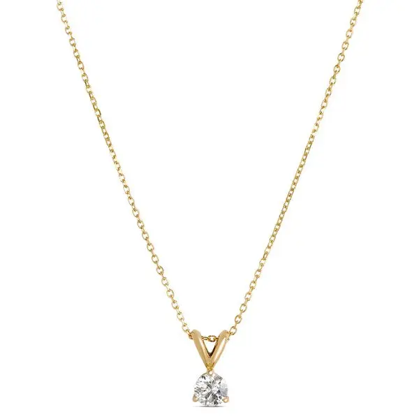 Benbridge 14k Yellow Gold .29 Carat Diamond Solitaire Pendant Necklace - H-j