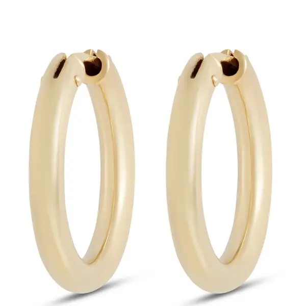 TOSCANO 27mm Round Hoop Earrings In 14k Yellow Gold - Yg