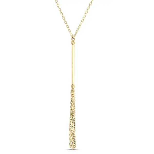 TOSCANO Y Bar And Tassel Necklace 14k Yellow Gold - Yg