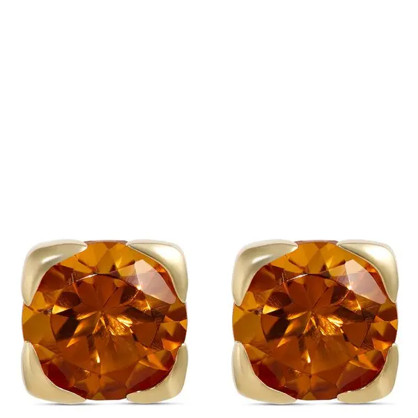Benbridge Round Citrine Stud Earrings - Red