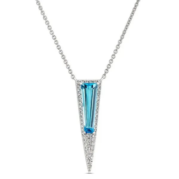 Benbridge Tapered Topaz And Diamond Pendant - Blue