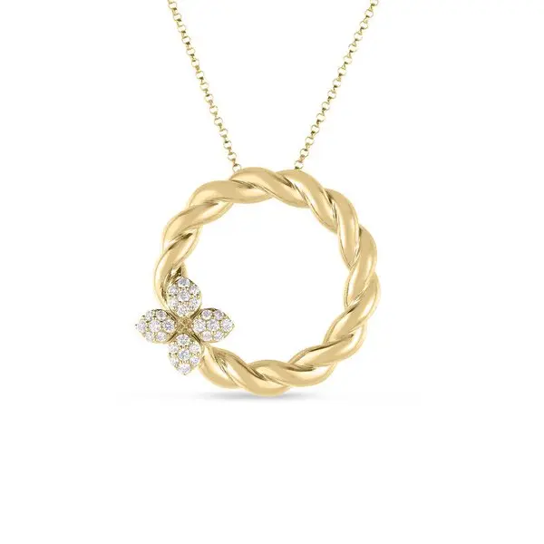 Roberto Coin 18k Yellow Gold Love In Verona Diamond Twist Necklace - Yg