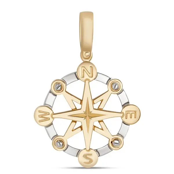 TOSCANO Compass Pendant In 14k Gold - Tt