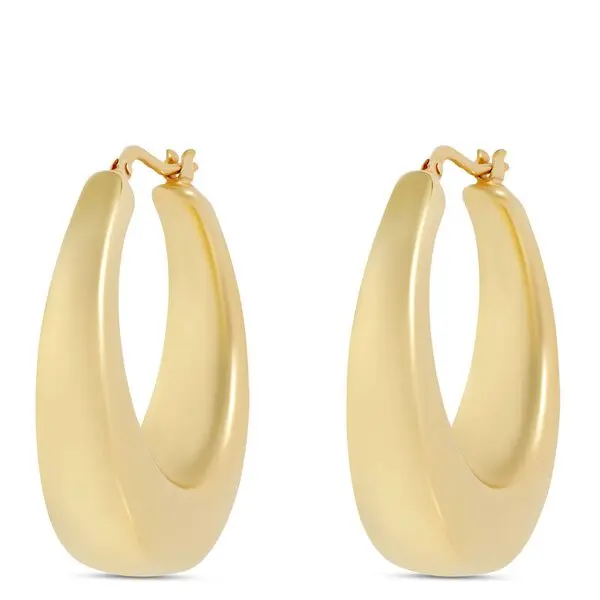 TOSCANO Large Graduated Hoop Earrings 14k Yellow Gold 7.5gm - Yg