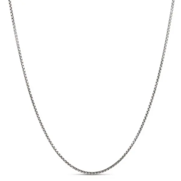 TOSCANO 14k White Gold 18-inch Box Link Necklace - Wg