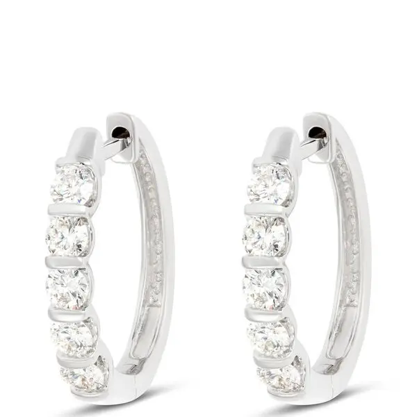 Benbridge Diamond Hoop Earrings In 14k White Gold - Wg