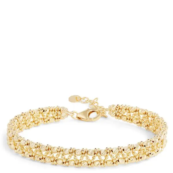 TOSCANO 7-inch 14k Yellow Gold Flexy Beaded Bracelet - Yg