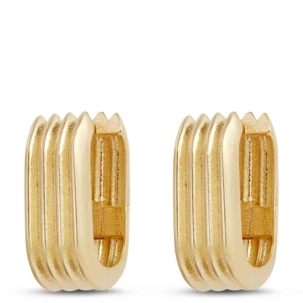 TOSCANO 14k Yellow Gold 3-section Oval Hoop Earrings - Yg