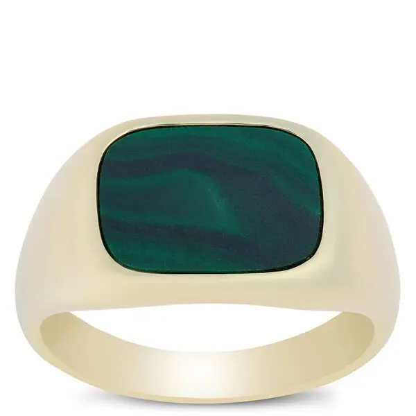 Benbridge Cushion Cut Malachite Ring - Green