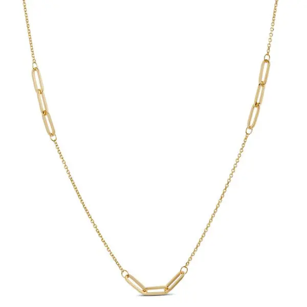 Benbridge 14k Yellow Gold Paperclip Link Station Necklace - Yg