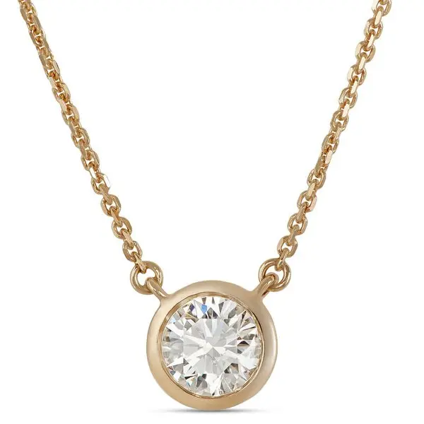 Benbridge 18k Yellow Gold Solitaire Diamond Pendant Necklace - J
