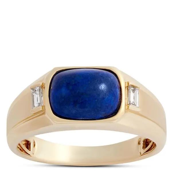 Benbridge Rectangle Lapis Lazuli And Diamond Ring - Blue