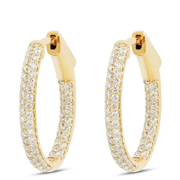 Benbridge 14k Yellow Gold 1.00 Total Carat Weight Diamond Hoop Earrings - I