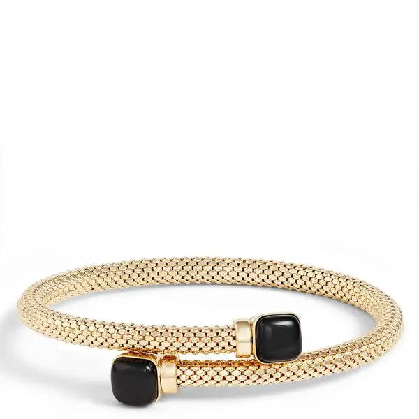 TOSCANO Onyx Tipped Bangle Bracelet - Black