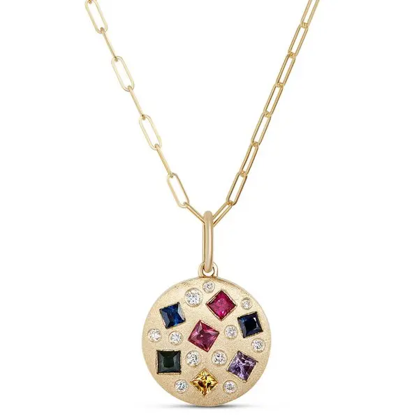 Benbridge Confetti Rainbow Sapphire And Diamond Pendant - Yg