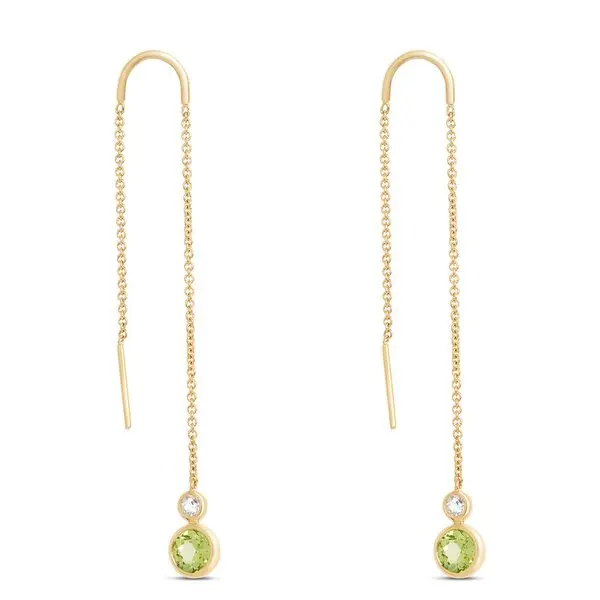 Benbridge Peridot And White Topaz Threader Earrings - Green