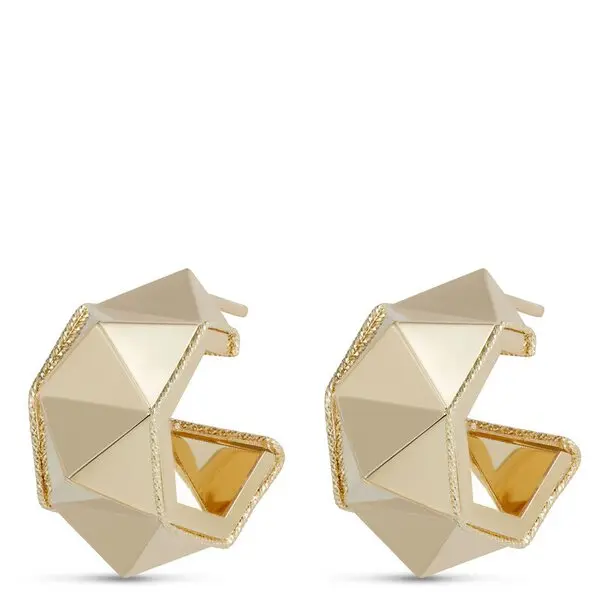 TOSCANO Faceted Ball Hoop Earrings - Yg