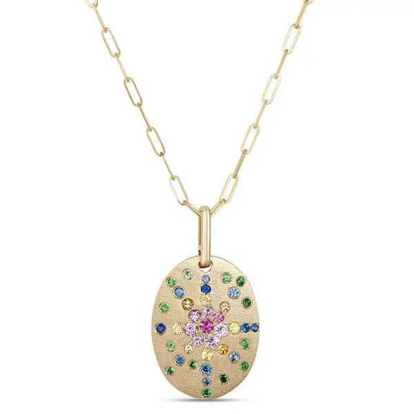 Benbridge Oval Confetti Gemstone Pendant In 14k Yellow Gold - Yg