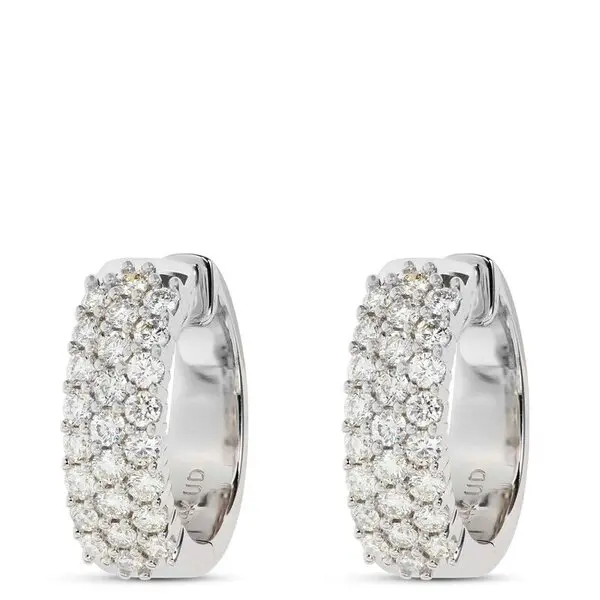 Benbridge Diamond Encrusted Hoop Earrings - Wg