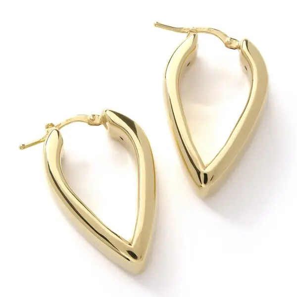 TOSCANO V-shaped 14k Yellow Gold Hoop Earrings - Yg