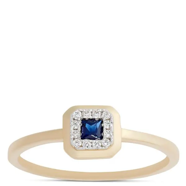 Benbridge Square Sapphire Diamond Halo Ring - Blue