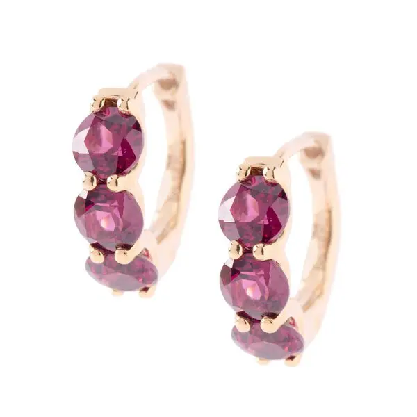 Benbridge Rhodolite And 14k Yellow Gold Hoop Earrings - Purple