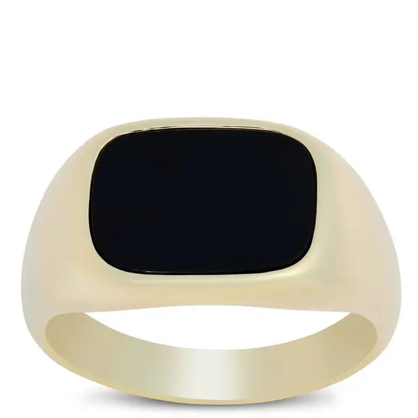 Benbridge Cushion Onyx Ring In 14k Yellow Gold - Black