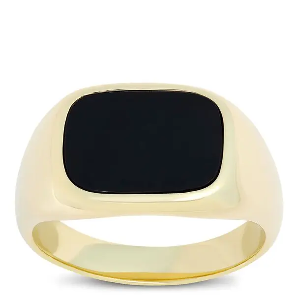 Benbridge Cushion Onyx Ring In 14k Yellow Gold - Black
