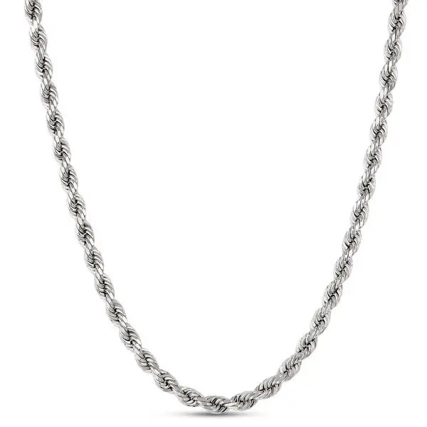 Benbridge 24-inch 14k White Gold Rope Link Necklace - Wg