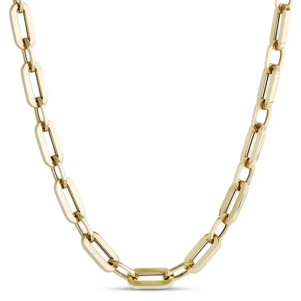 TOSCANO 14k Yellow Gold 18-inch Paperclip Link Necklace - Yg