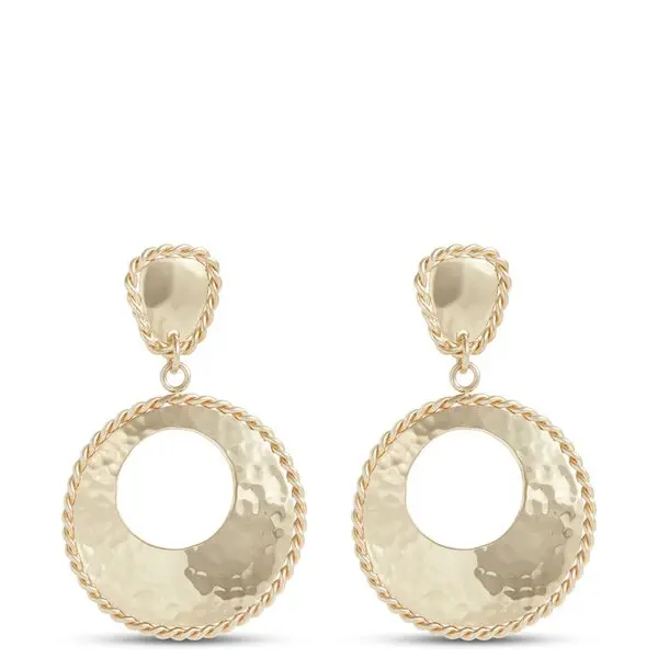 TOSCANO 14k Yellow Gold Circle Drop Earrings - Yg