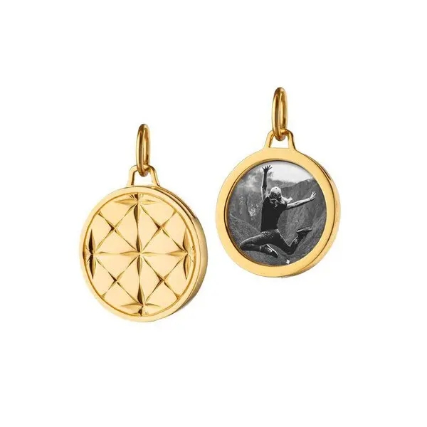 Monica Rich Kosann Small Round Mosaic Locket - Yg