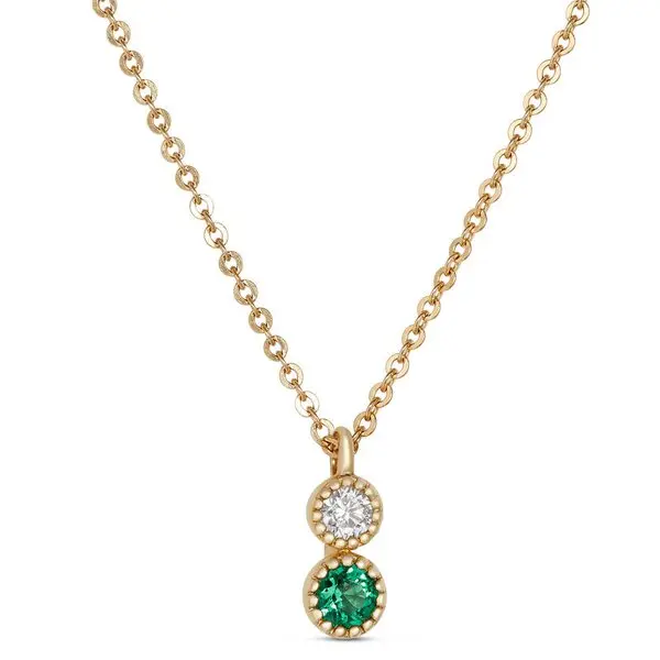 Benbridge Emerald And Diamond Pendant In 14k Yellow Gold - Green