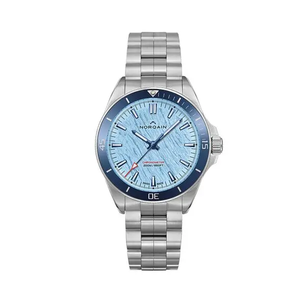 NORQAIN Neverest Glacier Blue Dial Watch 40mm - Stainless Steel
