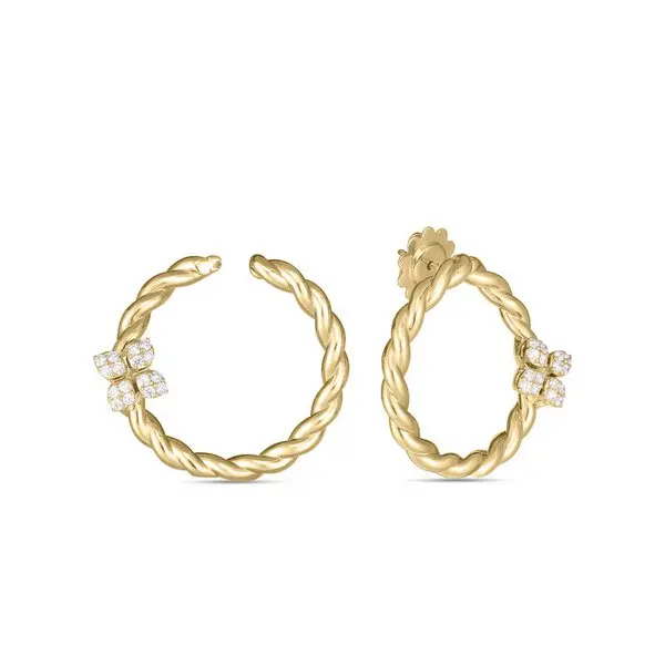 Roberto Coin 18k Yellow Gold Love In Verona Diamond Earrings - Yg
