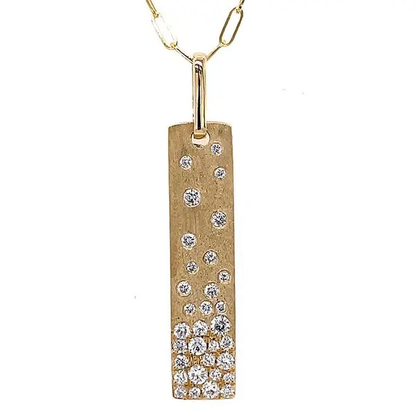 Benbridge Confetti Diamond And Gold Bar Pendant Necklace - Yg