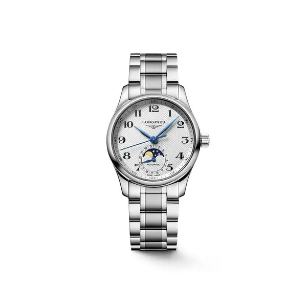 LONGINES Master Collection Moonphase Silver Dial Watch 34mm - Stainless Steel