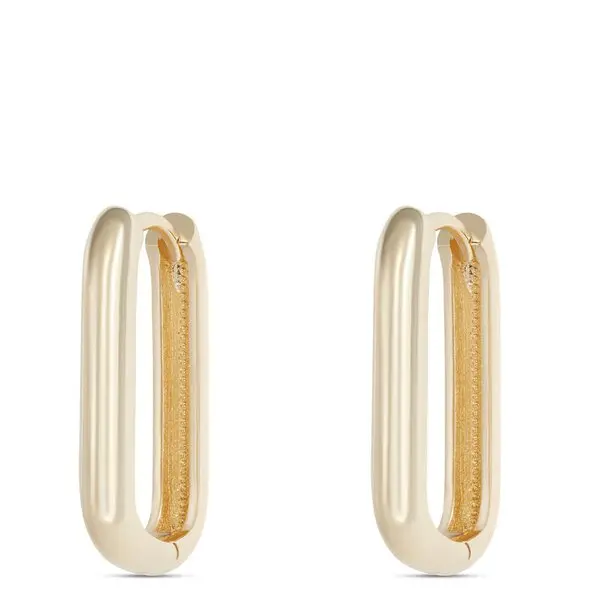 Benbridge 20mm Polished Oblong Hoop Earrings - Yg
