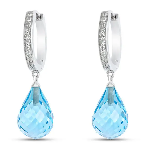 Benbridge Topaz And Diamond Hoop Earrings - Blue